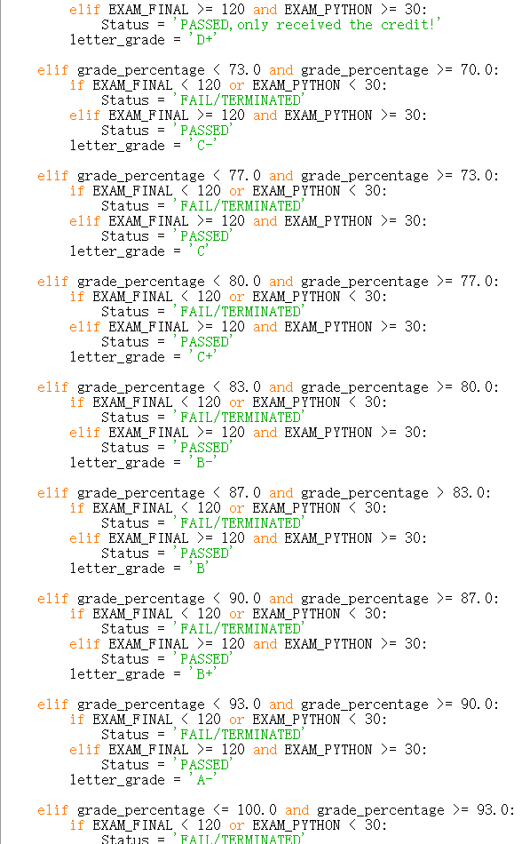 PYTHON HELP I creating a grade calculator that | Chegg.com