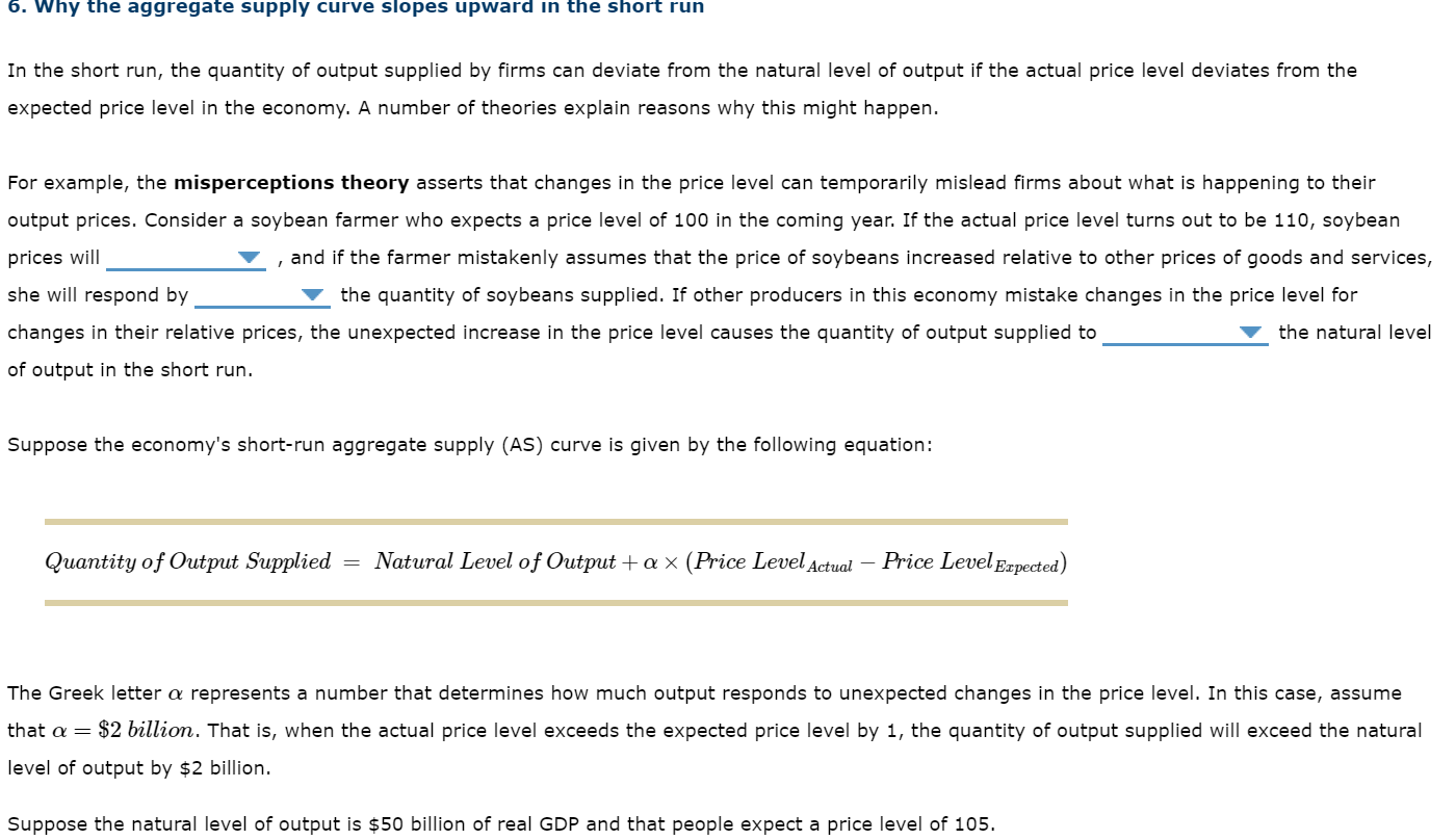 Solved In the short run, the quantity of output supplied by | Chegg.com