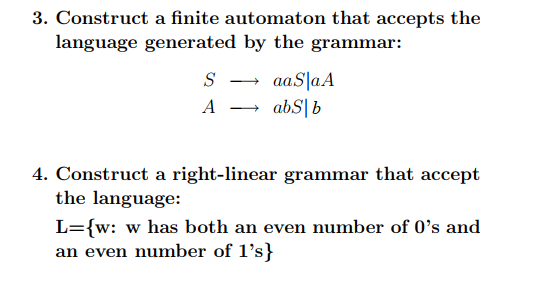 Solved 3. Construct a finite automaton that accepts the | Chegg.com