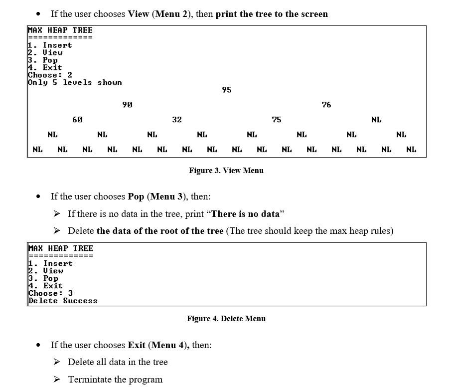 Solved Max Heap Tree Make a program that simulates Max Heap | Chegg.com