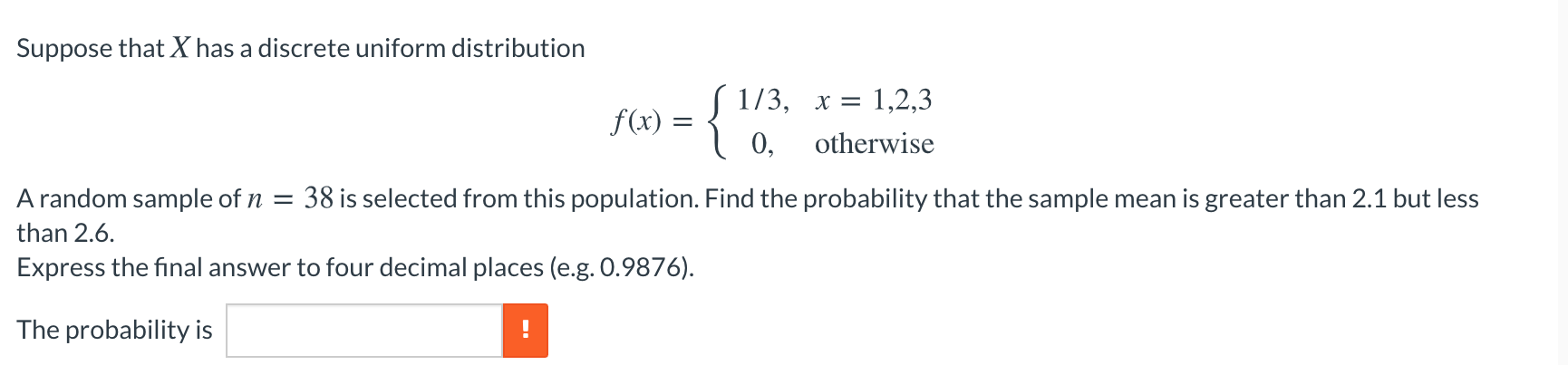 Solved Suppose that X has a discrete uniform distribution | Chegg.com