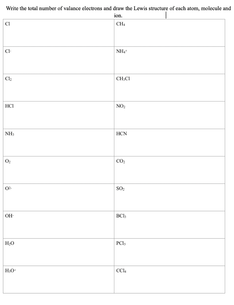 Solved Write the total number of valance electrons and draw | Chegg.com