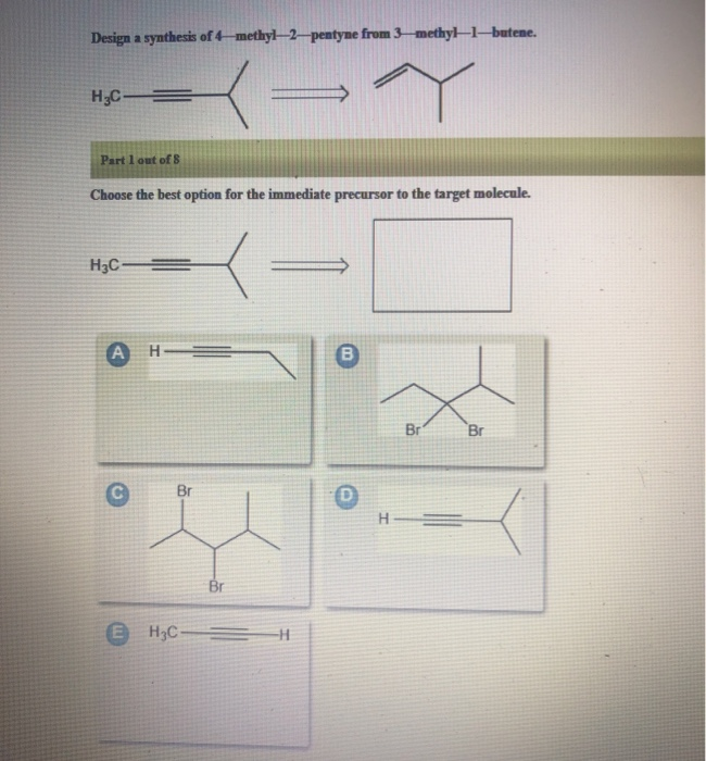 Design a synthesis of 4-methyl-2-pentyne from | Chegg.com