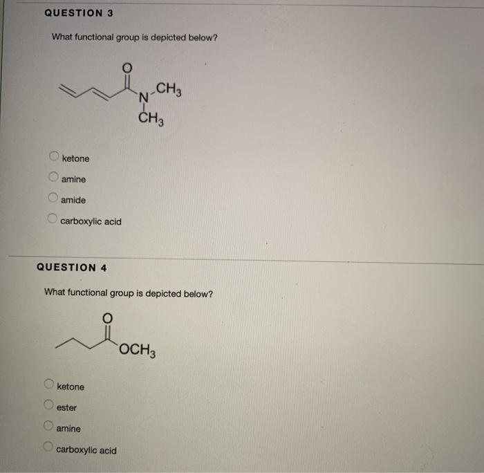 Solved QUESTION 3 What functional group is depicted below? O | Chegg.com