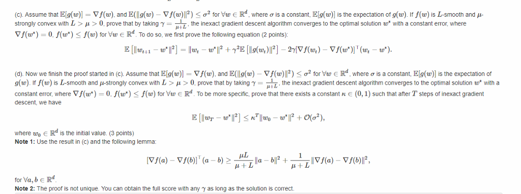 Stochastic Gradient Descent 9 points To minimize the | Chegg.com