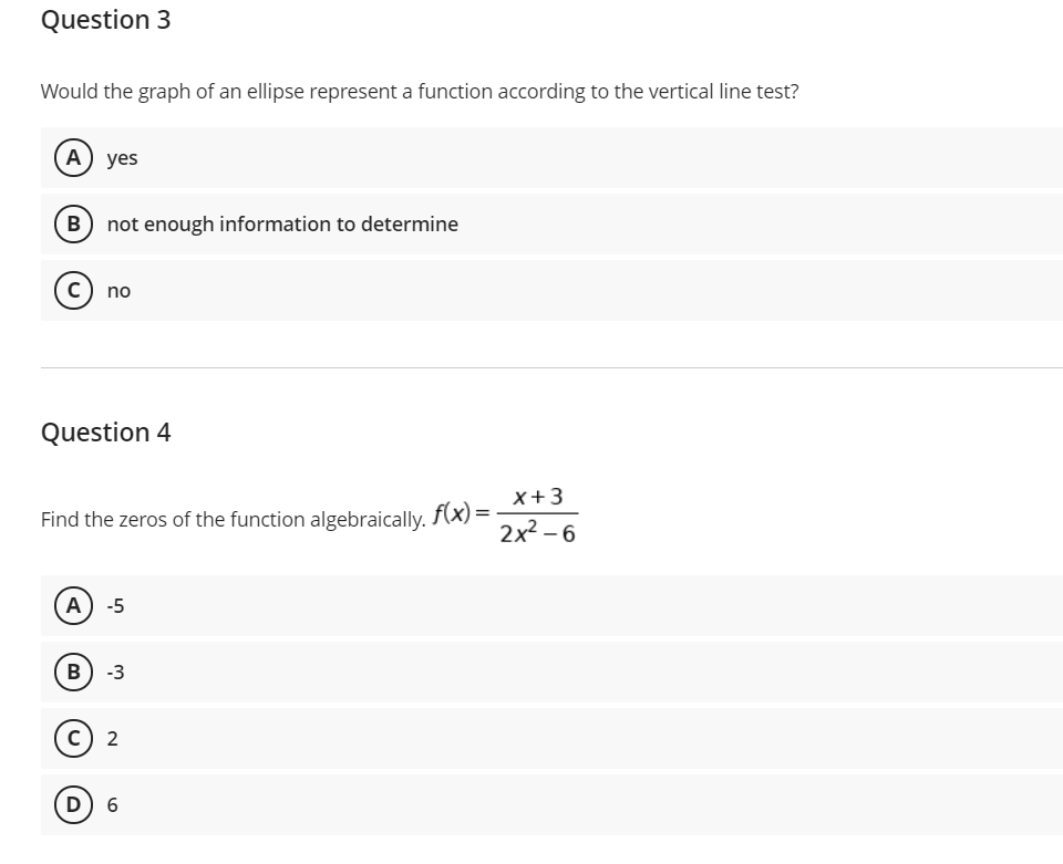 Solved Question 3 Would the graph of an ellipse represent a | Chegg.com