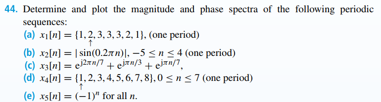 Solved 4. Determine and plot the magnitude and phase spectra | Chegg.com