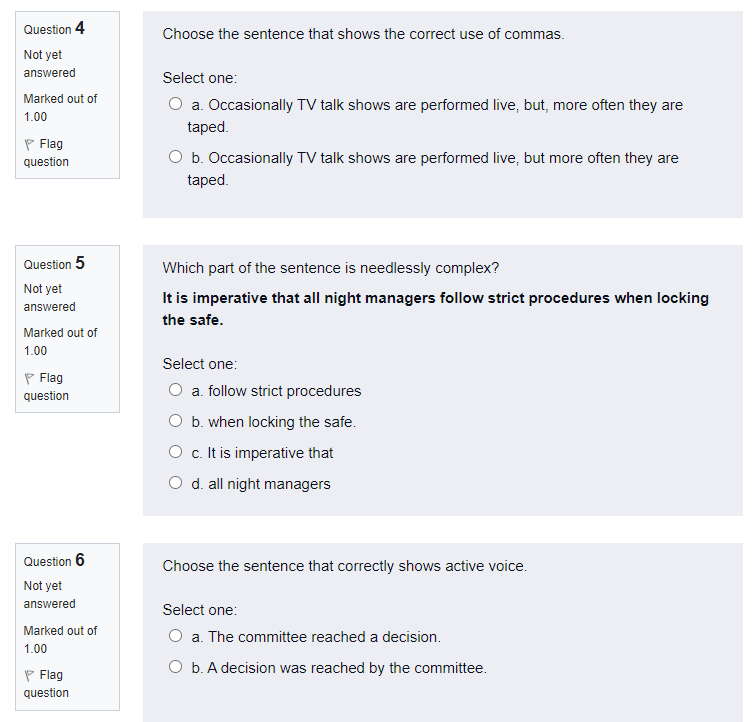 Solved Choose the sentence that shows the correct use of | Chegg.com