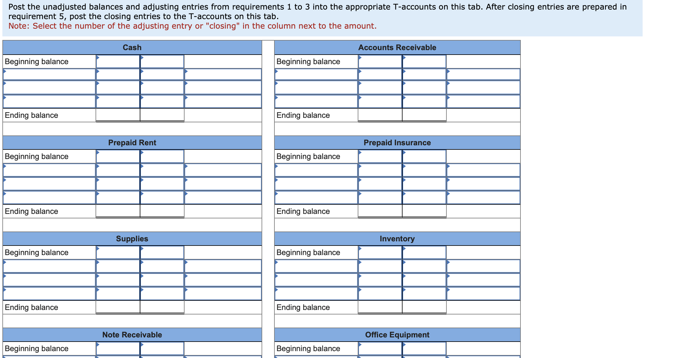 Solved Prepare closing entries and post to the T-accounts | Chegg.com