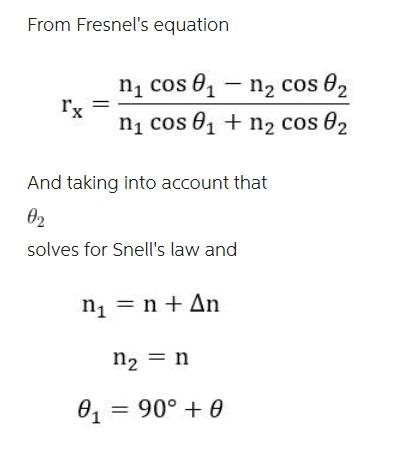 Solved From Fresnel's equation | Chegg.com