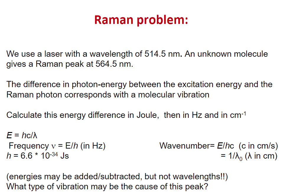 Solved Raman problem: We use a laser with a wavelength of | Chegg.com