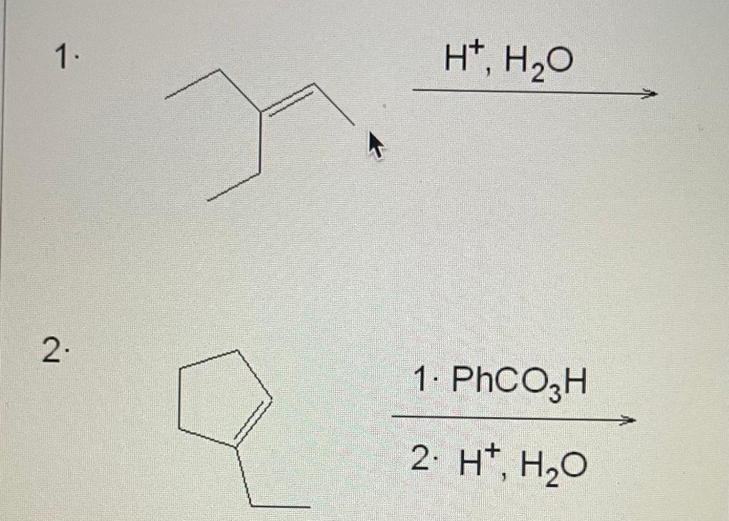 Solved 1. H, H20 2 1. PhCO3H 2: H+, H20 | Chegg.com