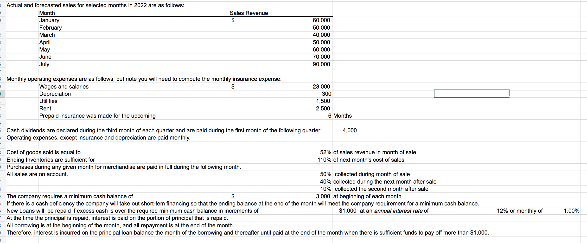 Part 1 relates to Module 22 I have a template set up | Chegg.com