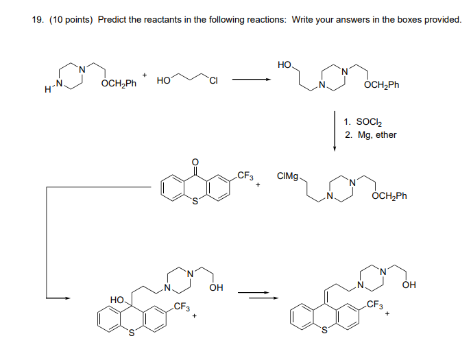 Solved 19 10 Points Predict The Reactants In The