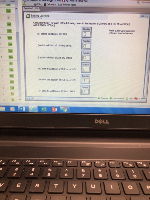 Solved Calculate the pH for each of the following cases in | Chegg.com