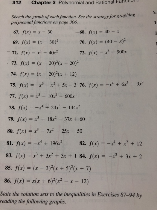 Solved 312 Chapter 3 Polynomial and Rational Function So | Chegg.com