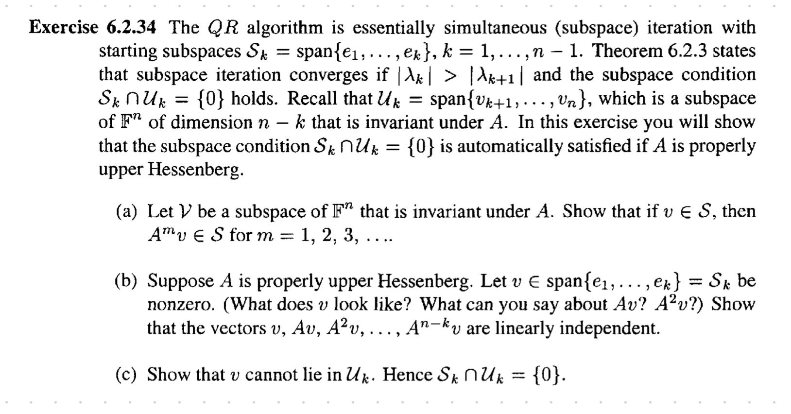 Exercise 6.2.34 The QR algorithm is essentially | Chegg.com
