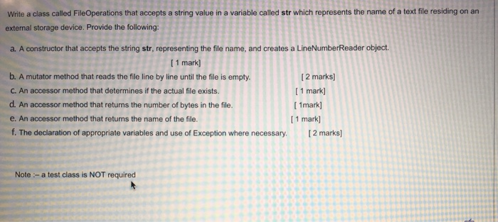 Solved Write A Class Called Fileoperations That Accepts A