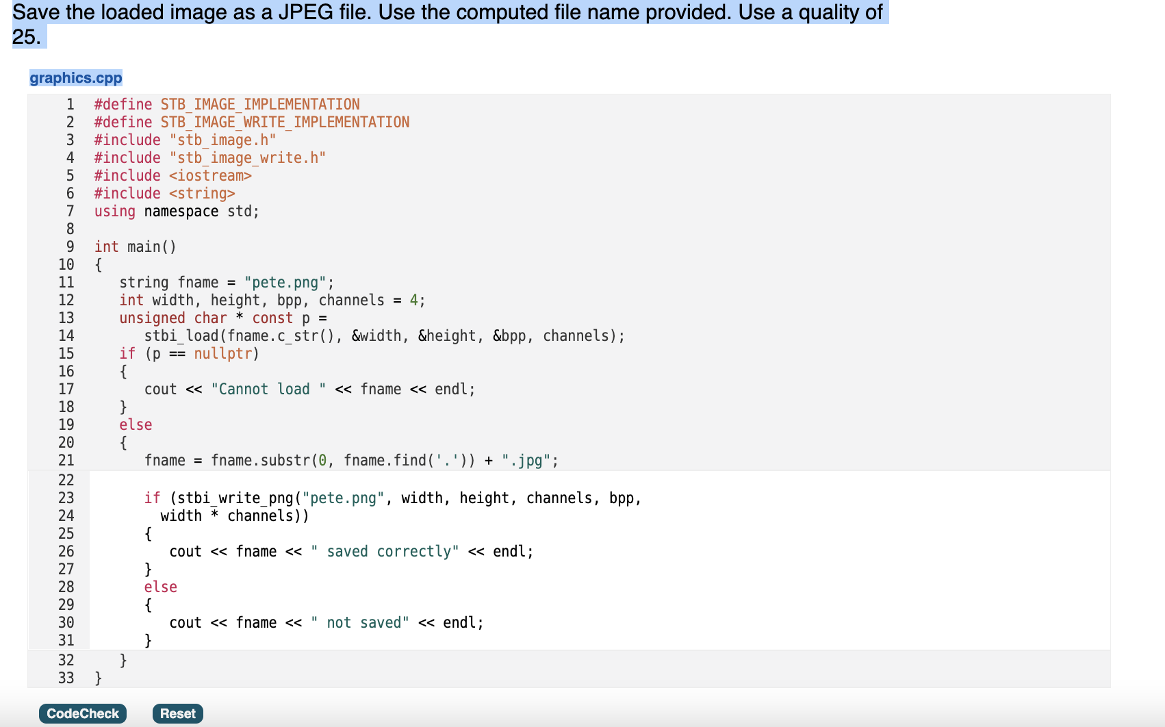 Save the loaded image as a JPEG file. Use the | Chegg.com