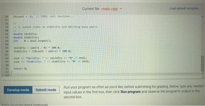 Solved 6.24 Lab07-02: DNA analysis with functions Summary in | Chegg.com