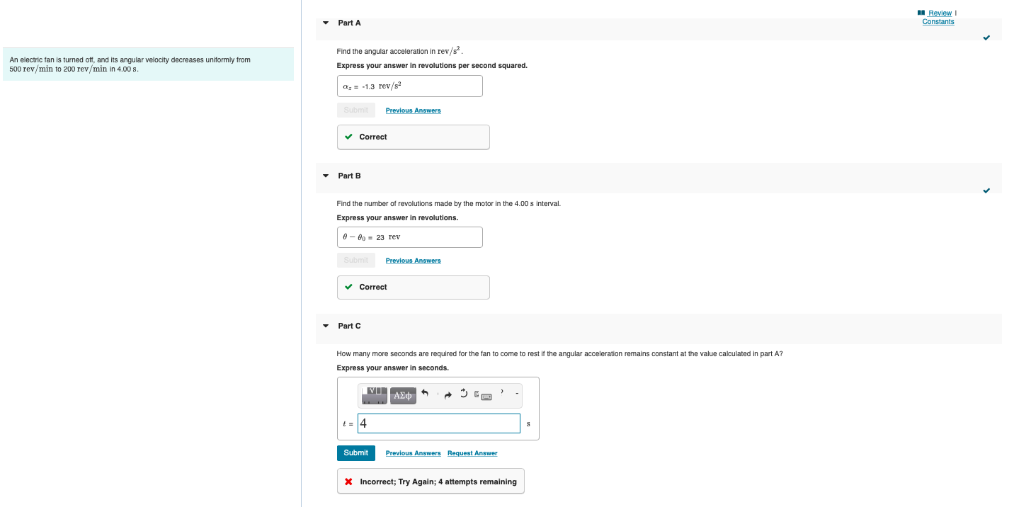 Solved Find the angular acceleration in rev /s2. An electric | Chegg.com
