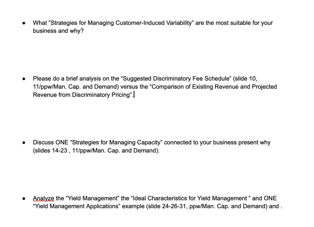 Solved What “Strategies for Managing Customer-Induced | Chegg.com