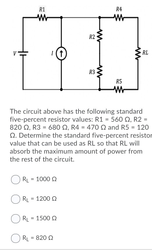 Solved RA M W The circuit above has the following standard | Chegg.com