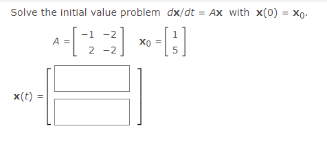 Solved Solve the initial value problem dx/dt = Ax with x(0) | Chegg.com