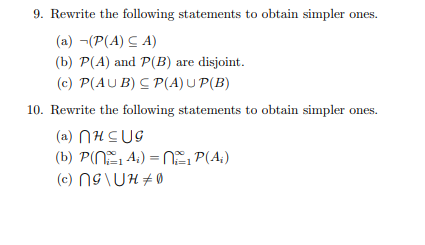 Solved 9. Rewrite the following statements to obtain simpler | Chegg.com