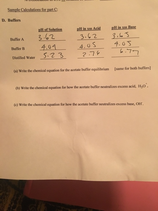 Solved D. Buffers 1. Create acetate Buffer A by dissolving | Chegg.com