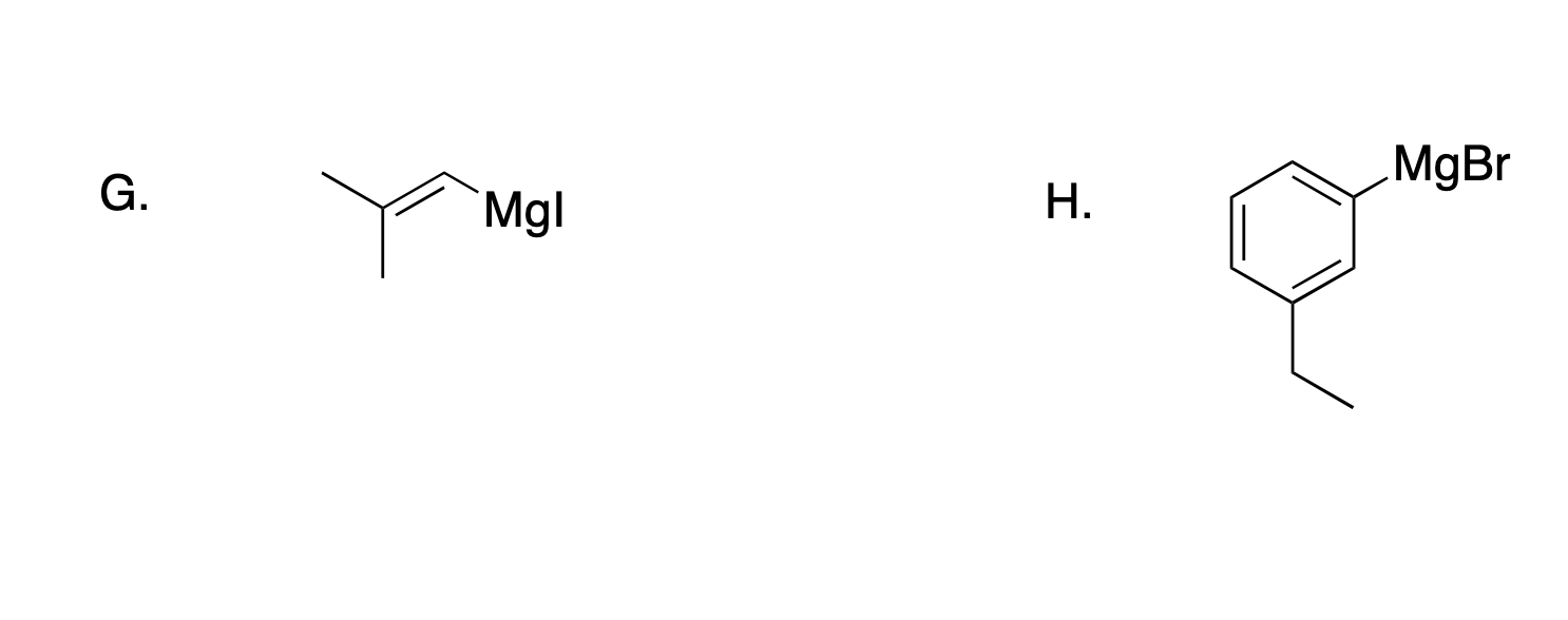 Solved Given below are Grignard reagents. Draw the structure | Chegg.com