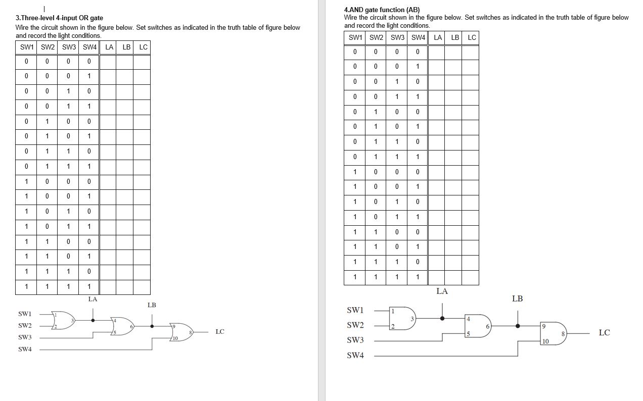 Solved 3.Three-level 4-input OR gate Wire the circuit shown | Chegg.com