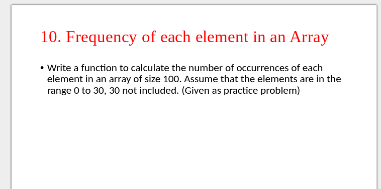 Solved 8. Selection Sort • Write a function to sort arrays | Chegg.com