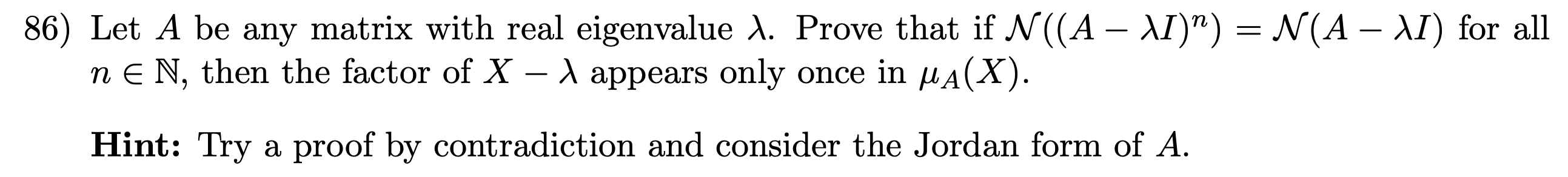 Solved Lambda represents the eigenvalue. N(A - lambda*I) | Chegg.com