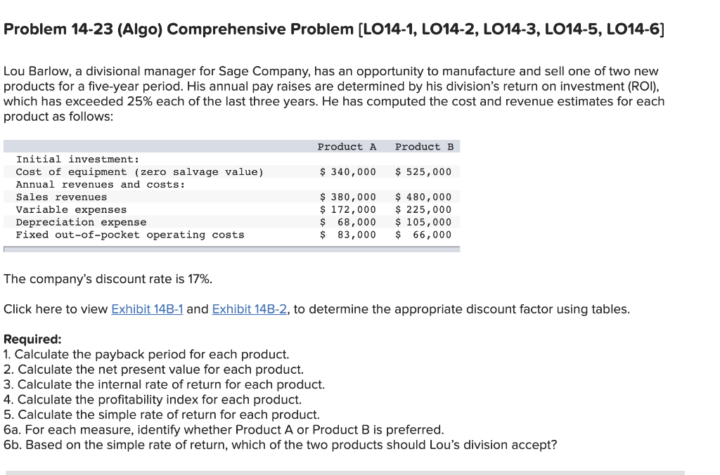 Solved Problem 14-23 (Algo) Comprehensive Problem (LO14-1, | Chegg.com
