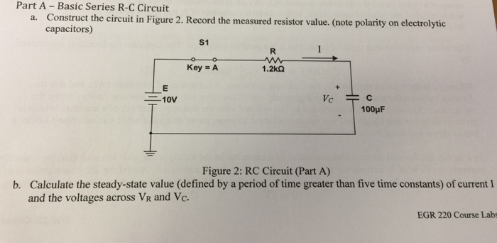 Solved Part A - Basic Series R-C Circuit he circuit in | Chegg.com