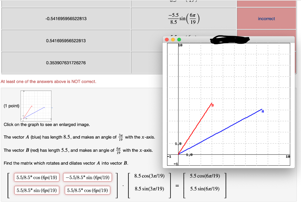 Solved 6л -0.541695956522813 -5.5 -sin 8.5 incorrect 19 | Chegg.com