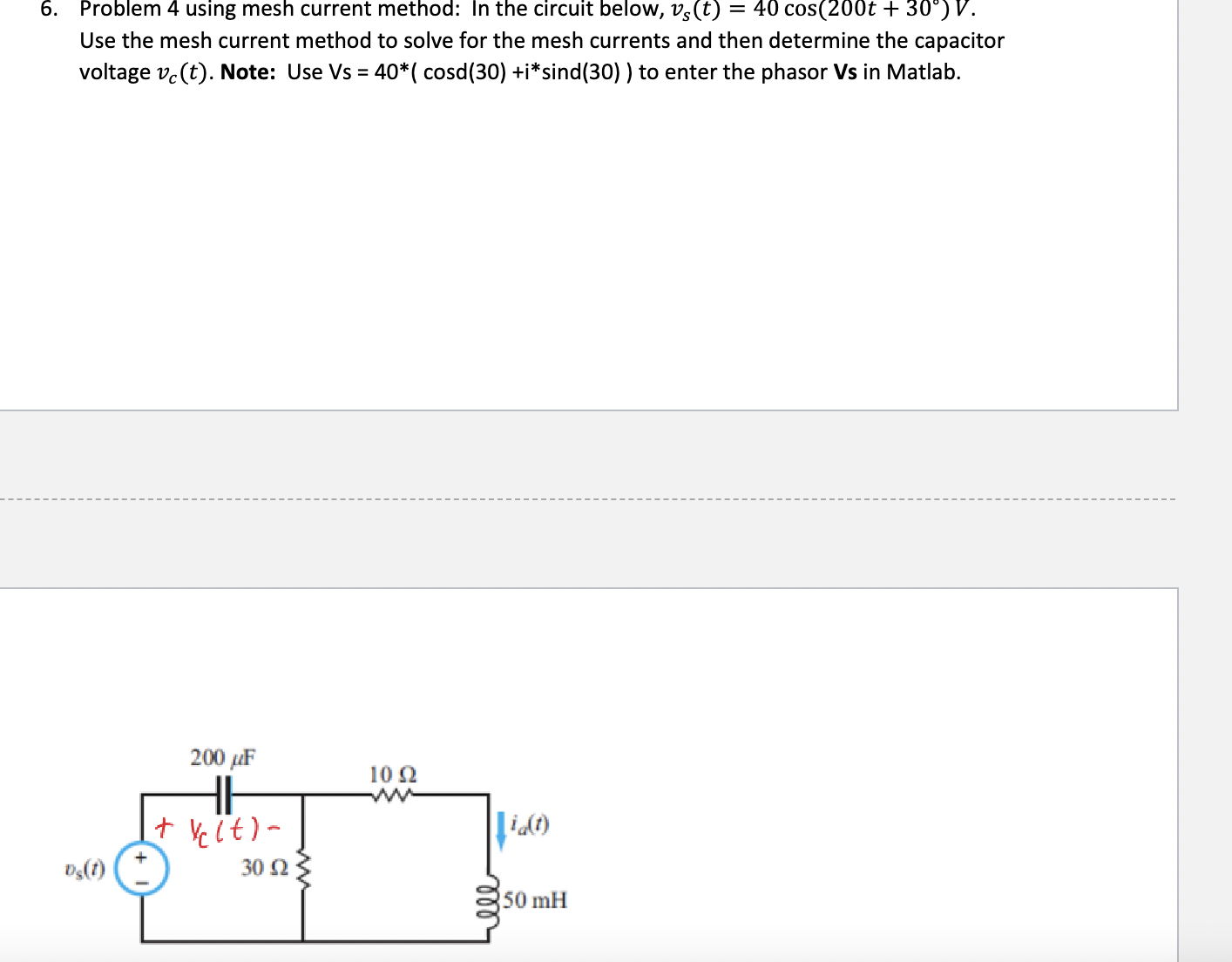Solved Problem 4 using mesh current method: In the circuit | Chegg.com