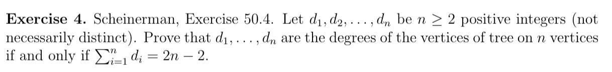 Solved Exercise 4. Scheinerman, Exercise 50.4. Let d1, d2, | Chegg.com Solved Exercise 4. Scheinerman, Exercise 50.4. Let d1, d2, | Chegg.com