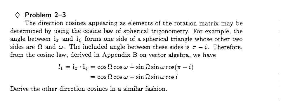 Problem 2-3 The direction cosines appearing as | Chegg.com