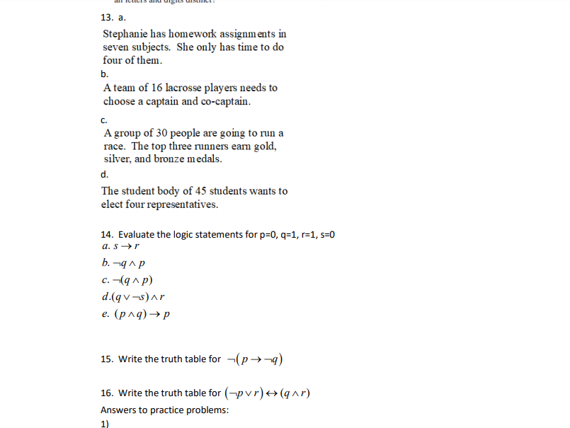 Solved 13. a. Stephanie has homework assignments in seven | Chegg.com