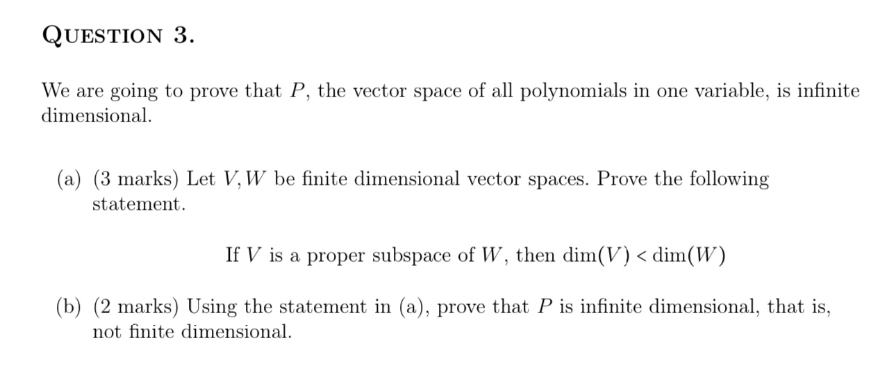 Solved Question 3.We are going to prove that P, ﻿the vector | Chegg.com
