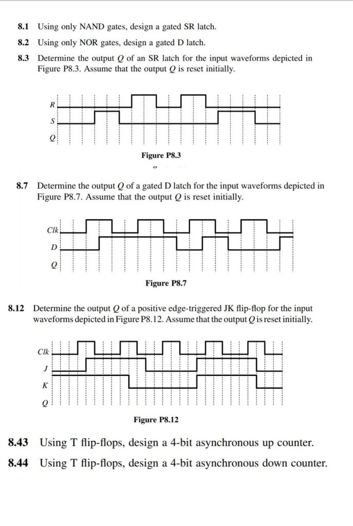 Solved 8.1 Using only NAND gates, design a gated SR latch. | Chegg.com