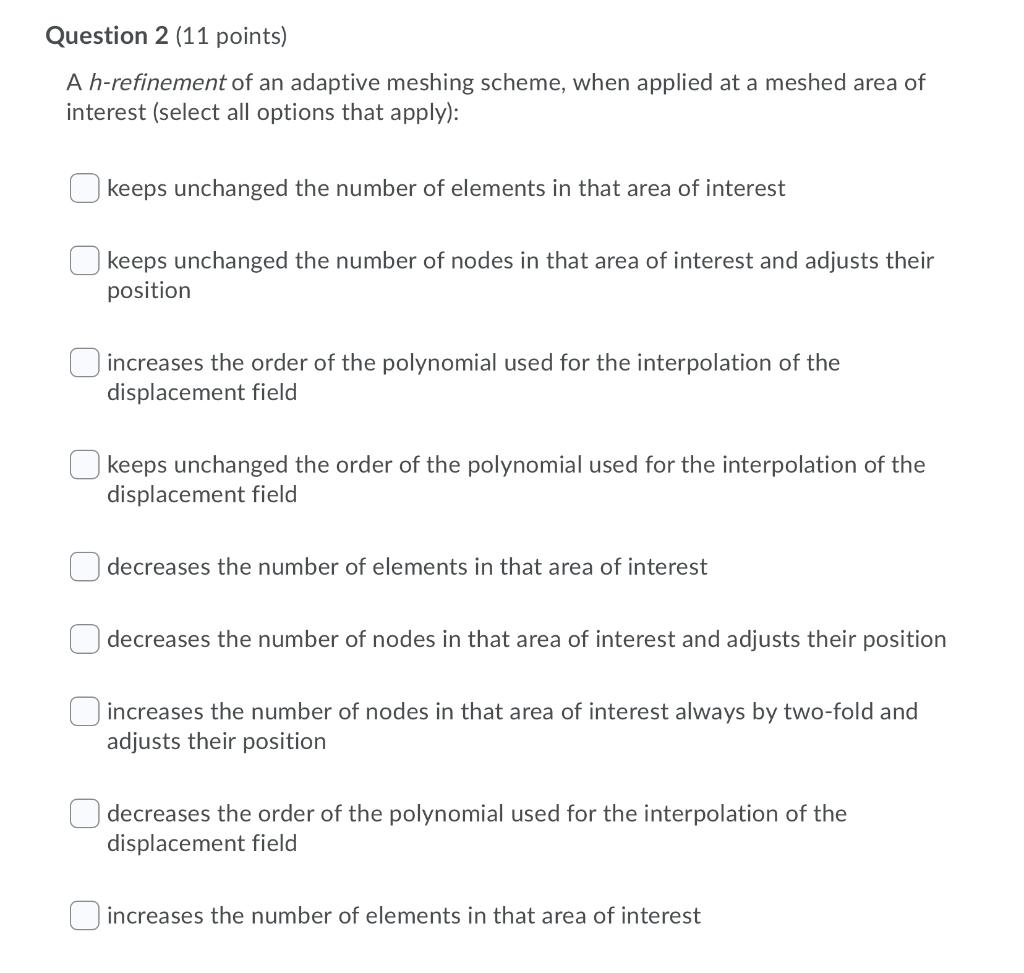 Solved A h-refinement of an adaptive meshing scheme, when | Chegg.com