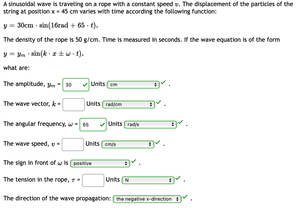 Solved A sinusoidal wave is traveling on a rope with a | Chegg.com