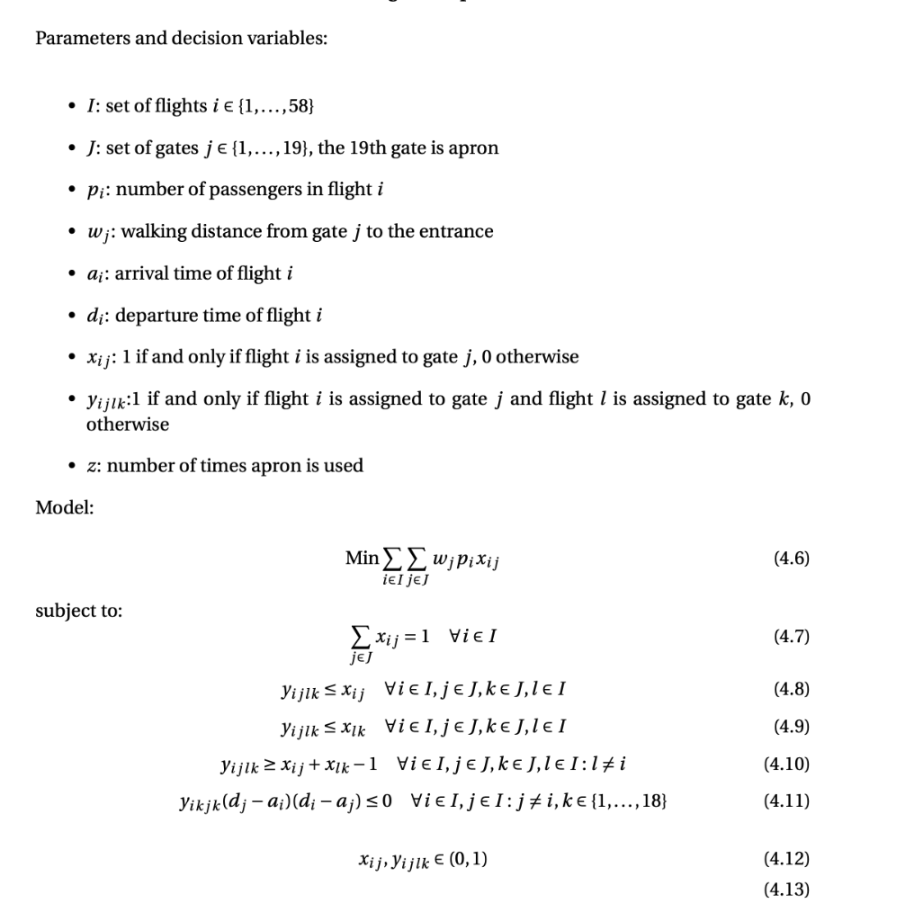 Parameters and decision variables: - I : set of | Chegg.com