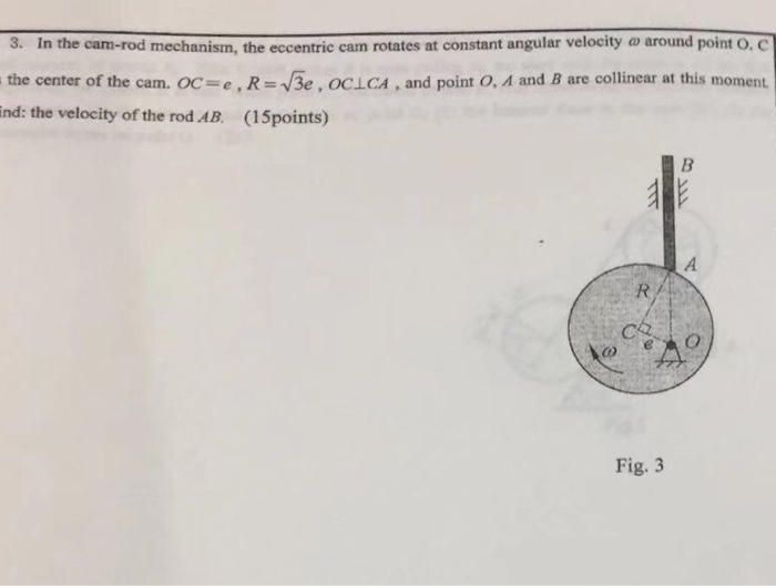 Solved 3. in the cam-rod mechanism, the eccentric cam | Chegg.com