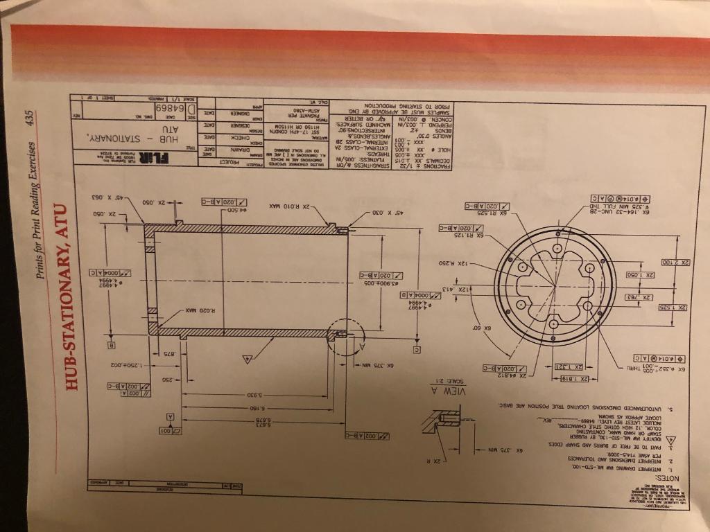 Solved Refer to the print of the HUB-STATIONARY ATU found on | Chegg.com
