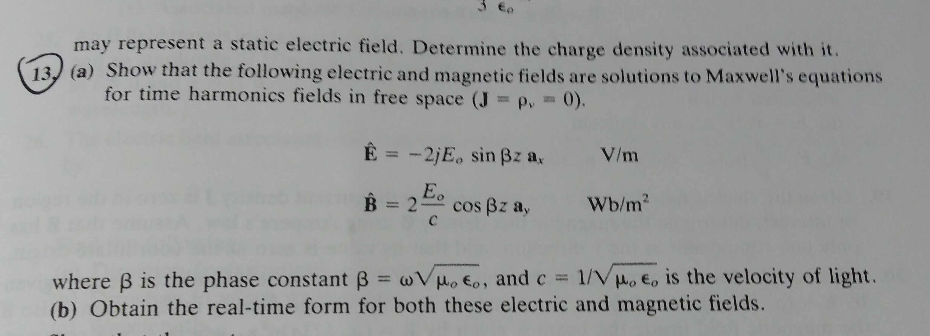 Solved may represent a static electric field. Determine the | Chegg.com