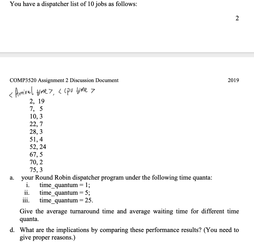 Solved Consider Round Robin algorithms are used for | Chegg.com